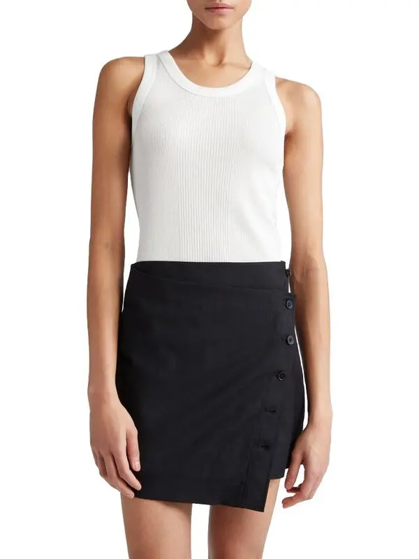 Loulou De Saison Limba Mercerized Cotton Rib Tank - White