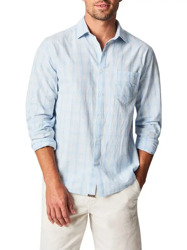 Billy Reid Pickwick Line Plaid Button-up Oxford Shirt - French Blue