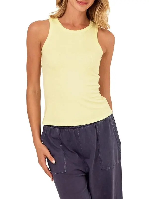 THREADS 4 THOUGHT Bailey Feather Ribbed Tank - Lemonade