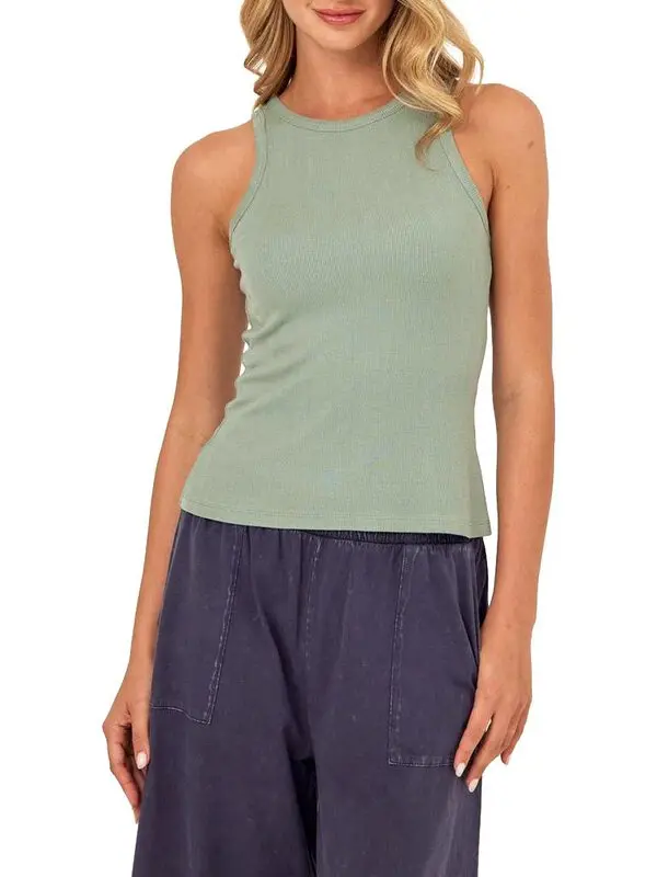 THREADS 4 THOUGHT Bailey Feather Ribbed Tank - Wasabi