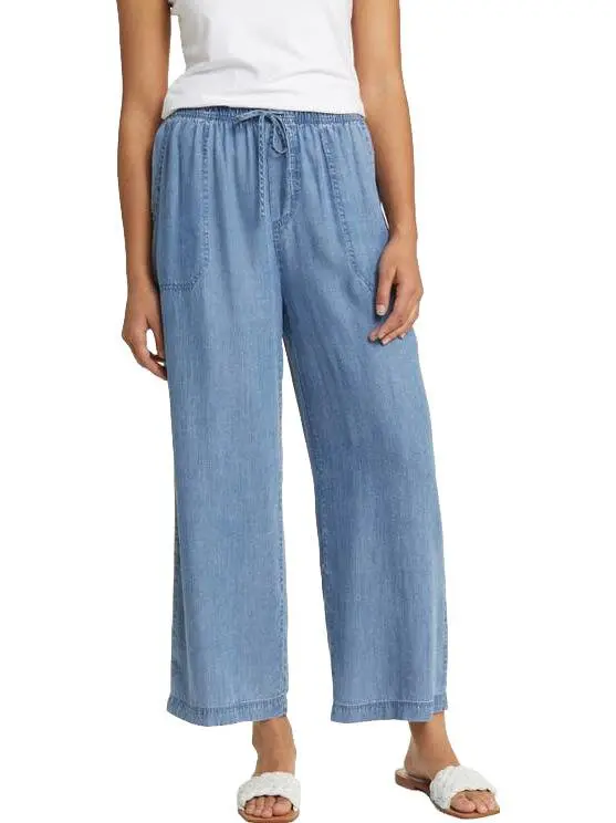 BEACHLUNCHLOUNGE Inaya Chambray Drawstring Pants - Blue Wash