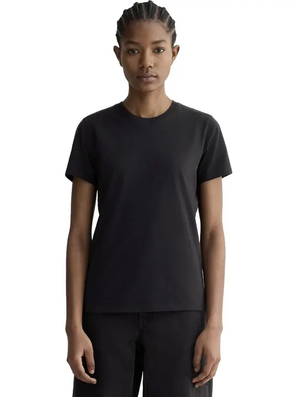 Everlane Essential Cotton Slim Crew - Black