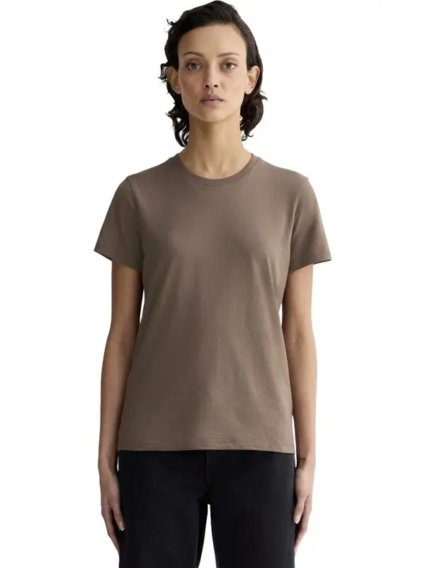 Everlane Essential Cotton Slim Crew - Clay
