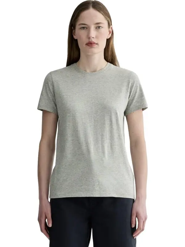 Everlane Essential Cotton Slim Crew - Heathered Grey