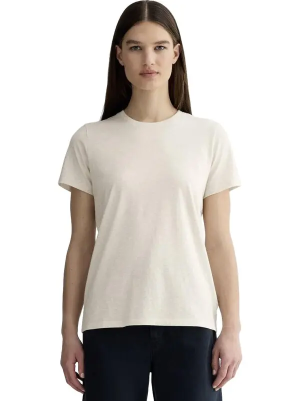 Everlane Essential Cotton Slim Crew - Heathered Oat