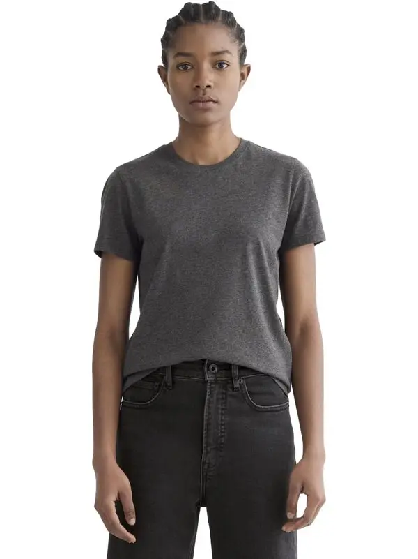 Everlane Slim Crew Neck T-shirt In Organic Cotton - Heathered Soot