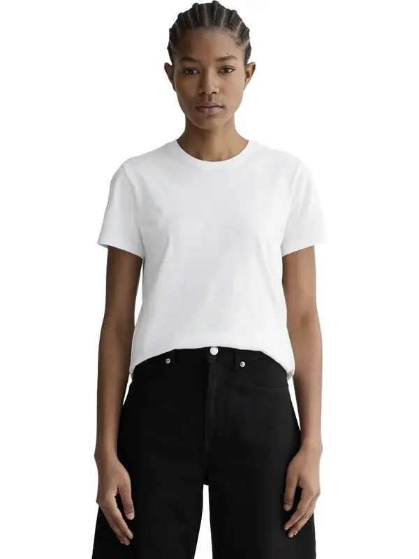 Everlane Essential Cotton Slim Crew - White