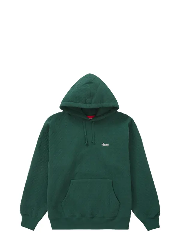 Supreme Micro Quilted Hooded Sweatshirt - Dark Pine