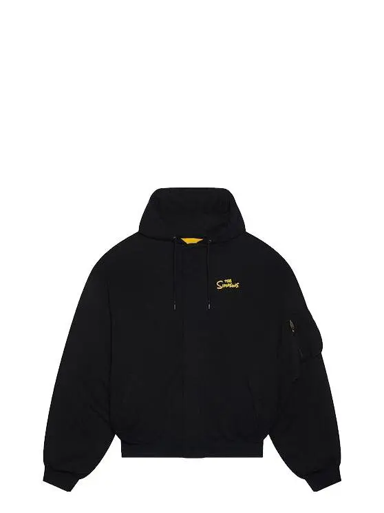 Balenciaga X The Simpsons Padded Bomber Hoodie - Black