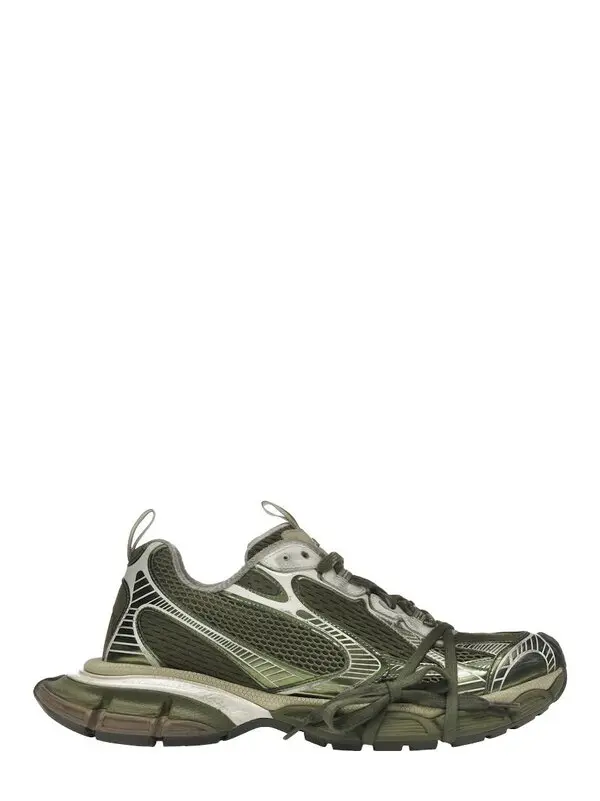 Balenciaga 3xlin Sneakers - Dark Green/light Beige
