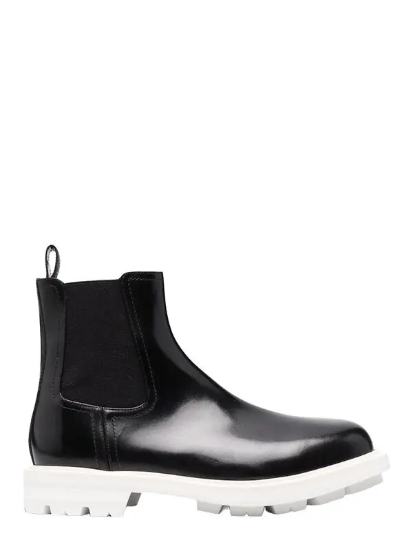 Alexander McQueen Leather Chelsea Boots - Black/white