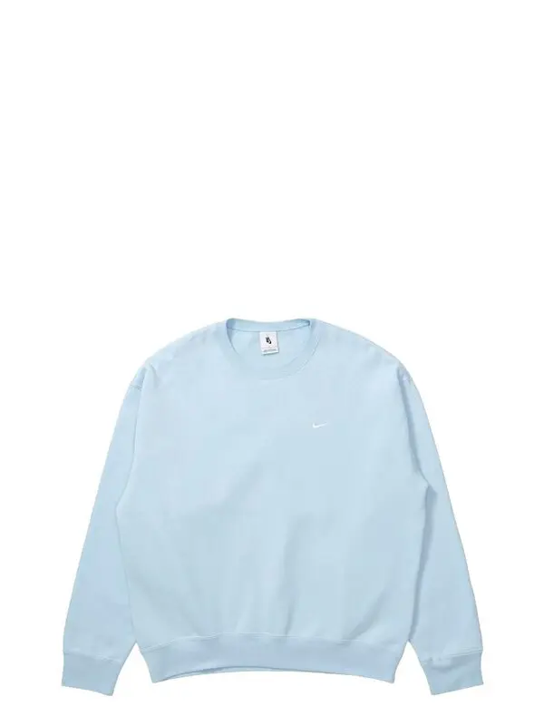 Nike Solo Swoosh Fleece Crewneck Sweatshirt - Celestine Blue/white