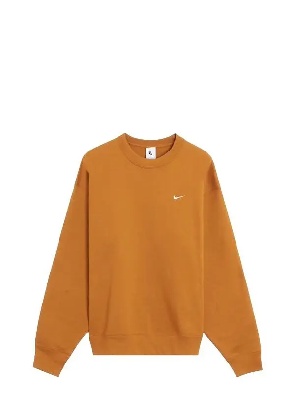 Nike Solo Swoosh Fleece Crewneck Sweatshirt - Desert Ocre/white