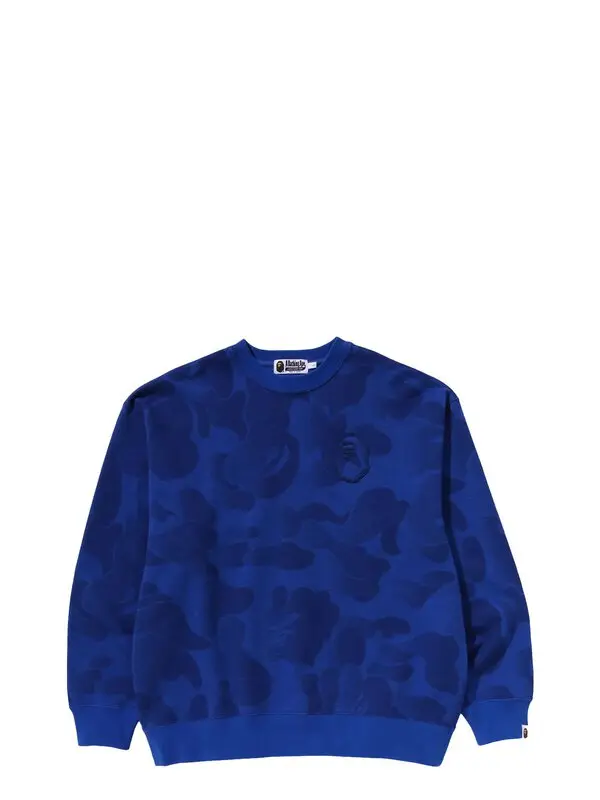 BAPE Ink Camo Ape Head Badge Crewneck Sweatshirt - Blue