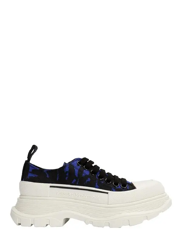 Alexander McQueen Tread Slick Low Lace Up Sneakers - Blue/black