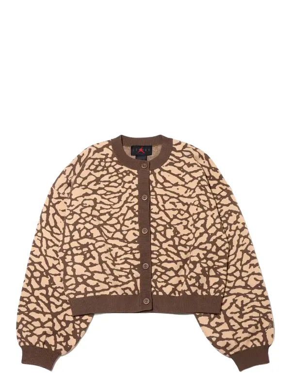 JORDAN Flight Jacquard Knit Cardigan - Palomino Cement