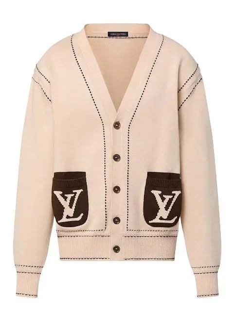LOUIS VUITTON By Tyler, The Creator Signature Light Cardigan - Cream/chocolate