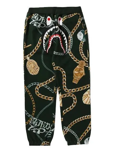 A BATHING APE Jewels Shark Sweatpant - Green