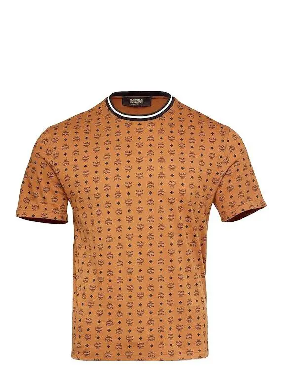 Mcm Visetos Print T-shirt - Cognac