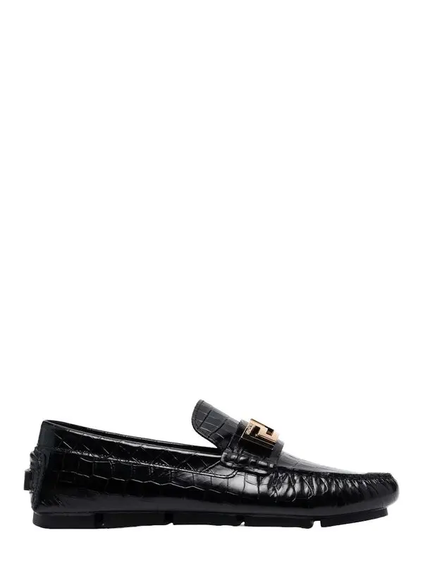 Versace Greca Croc Loafer - Black