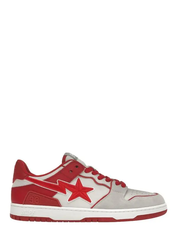 BAPE A Bathing Ape Sk8 Sta #5 Sneakers - Red/white/grey