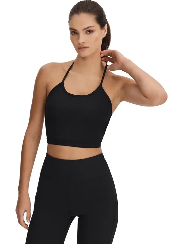 7 DAYS ACTIVE Tech String Crop Top - Black