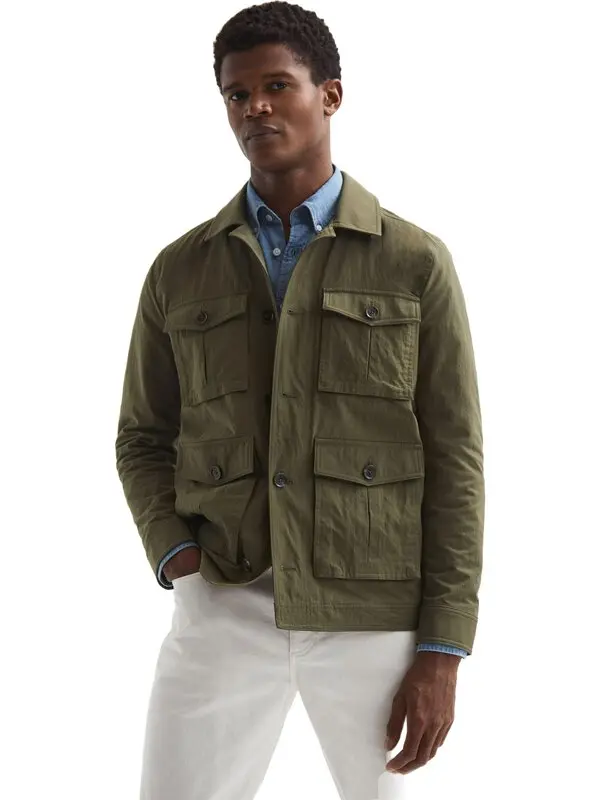 REISS Hawke Four-pocket Field Jacket - Khaki