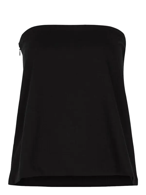 AEXAE Strapless Woven Top - Black