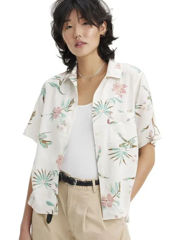 LEVI'S Joyce Short Sleeve Resort Shirt - Sunny Cream