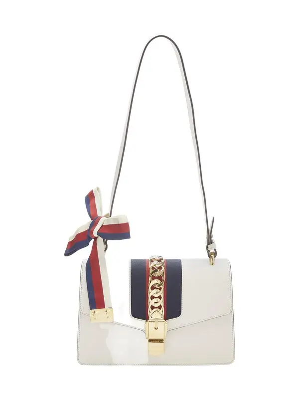 Gucci Sylvie Leather Shoulder Bag - White