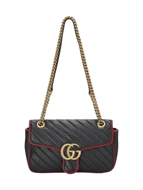 Gucci Torchon Marmont Shoulder Bag - Black