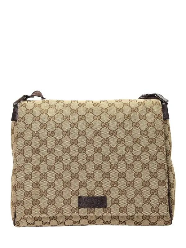 Gucci Original Gg Canvas Flap Messenger Bag - Brown
