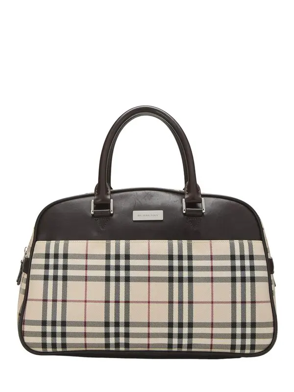 Burberry House Check Bowler Handbag - Brown