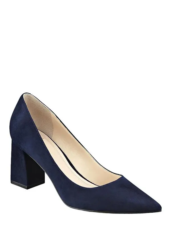 MARC FISHER LTD. Zala Pointed-toe Pumps - Dark Blue Suede