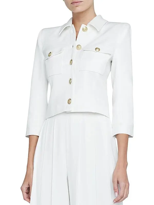 L'Agence Kumi Cropped Jacket - White