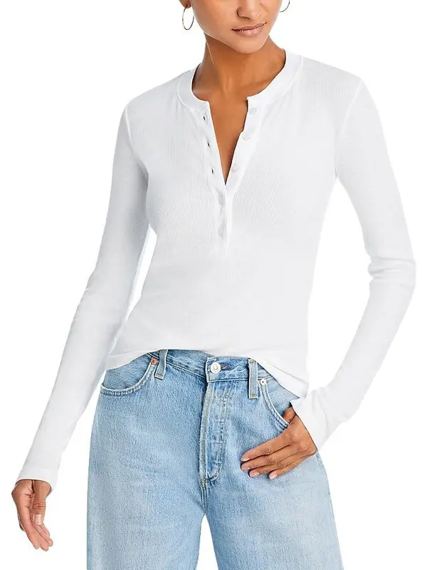 Cotton Citizen Verona Henley Top - White