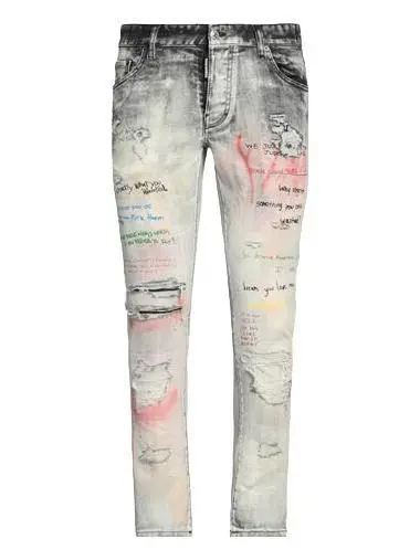 Dsquared2 Jeans In Cotton, Elastane, And Cow Leather - Grey