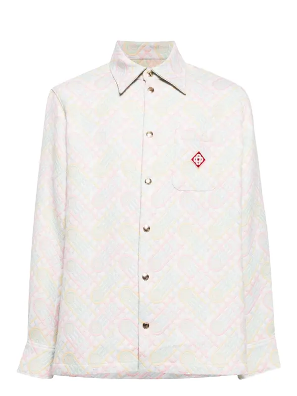 Casablanca Logo-appliqué Monogram-jacquard Jacket - Green