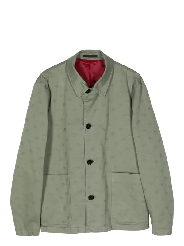 Paul Smith Patterned-jacquard Cotton Shirt Jacket - Green