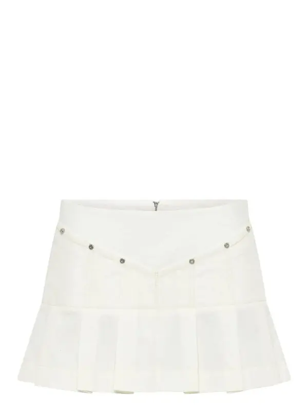 DION LEE Wrench Pleated Mini Skirt - Neutrals