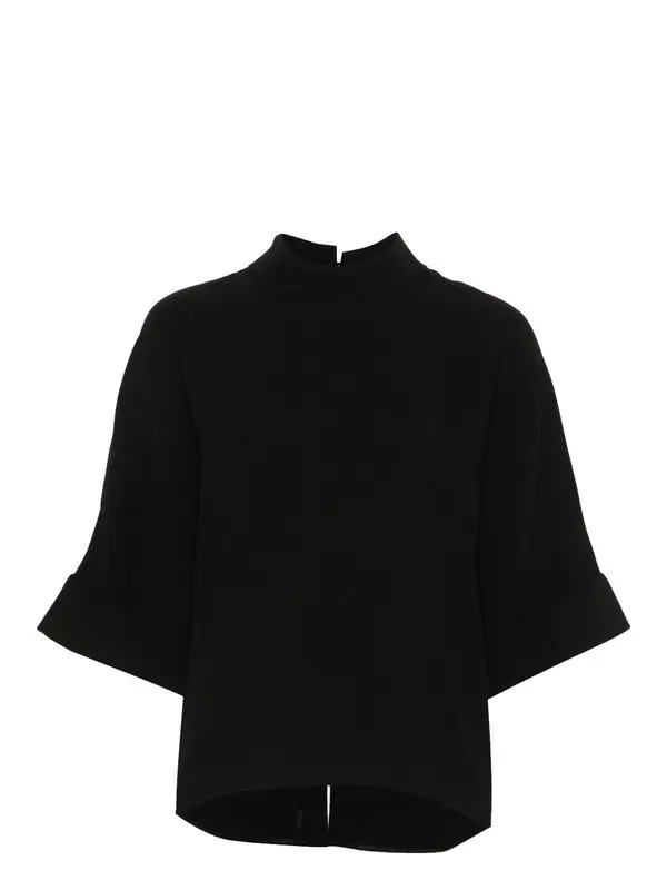 Mark Kenly Domino Tan Bailee Crepe Blouse - Black