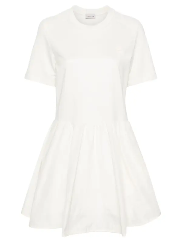 Moncler Cotton Mini Dress - Neutrals