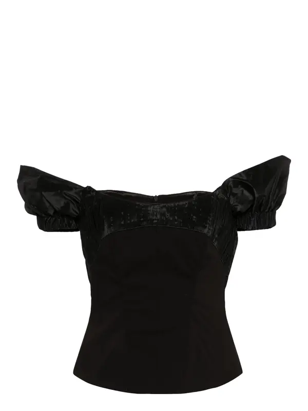 V:PM ATELIER Paloma Off-shoulder Corset Top - Black