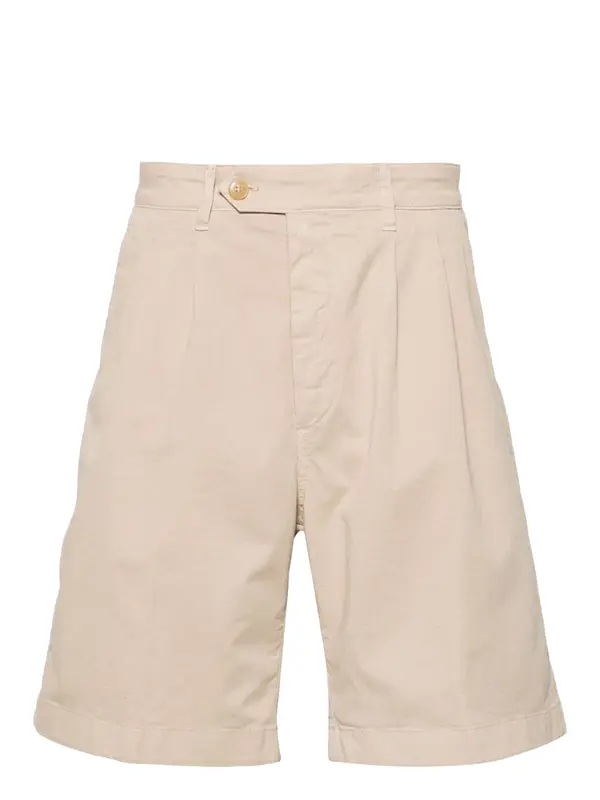 Canali Mid-rise Chino Shorts - Neutrals