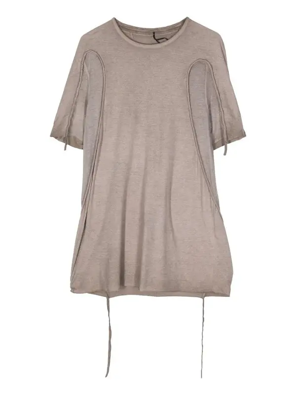 Masnada Draped-detail Cotton T-shirt - Neutrals