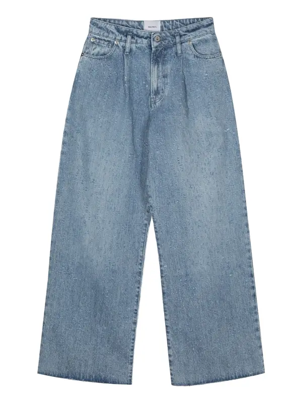 HALFBOY Logo-patch Wide-leg Jeans - Blue