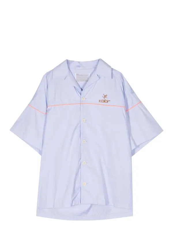 Kolor Logo-embroidered Cotton Shirt - Blue