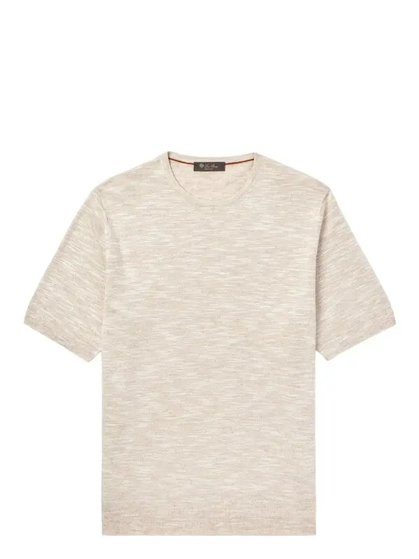Loro Piana Neutral Linen & Silk T-shirt - Neutrals