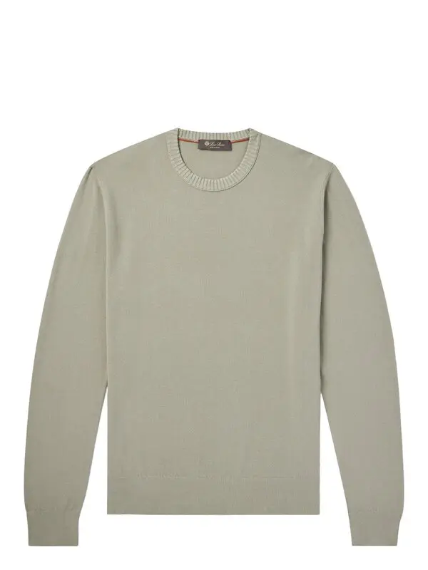 Loro Piana Cotton And Silk-blend Piqué Sweater - Green