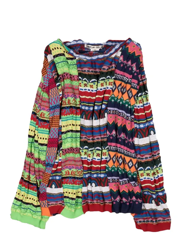 Comme Des Garçons Patchwork Wool-blend Jumper - Multicolour